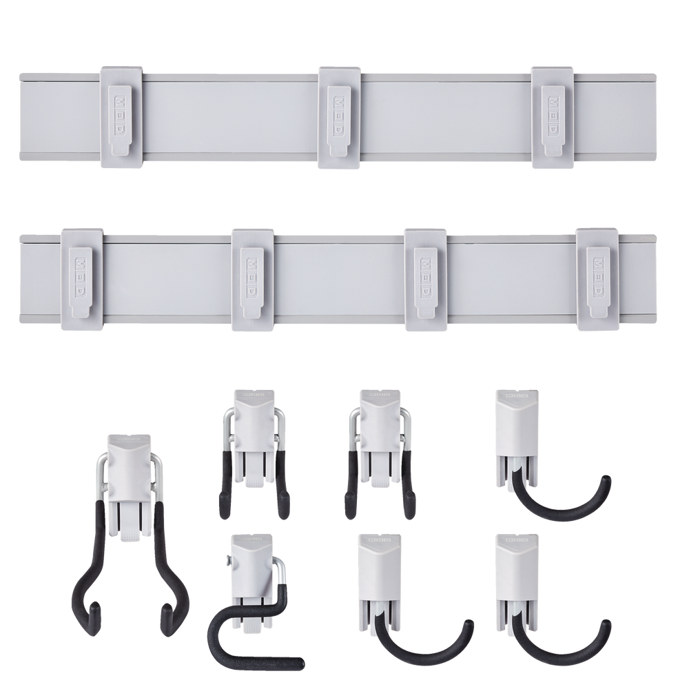Mastercraft MOD Wall Organization Starter Kit, 9-pc, 2 Wall Tracks & 7 ...