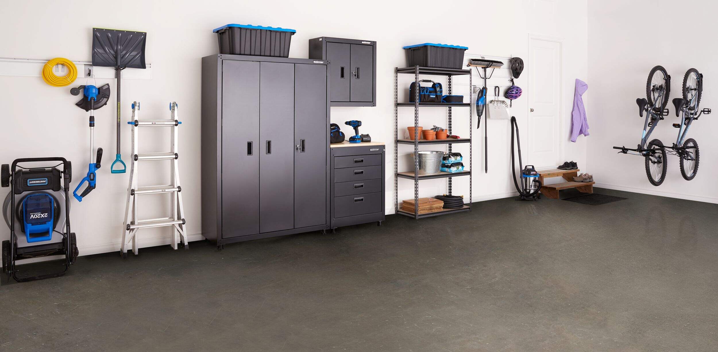 Mastercraft 2-Door Wooden Top Base Storage Cabinet with Adjustable ...