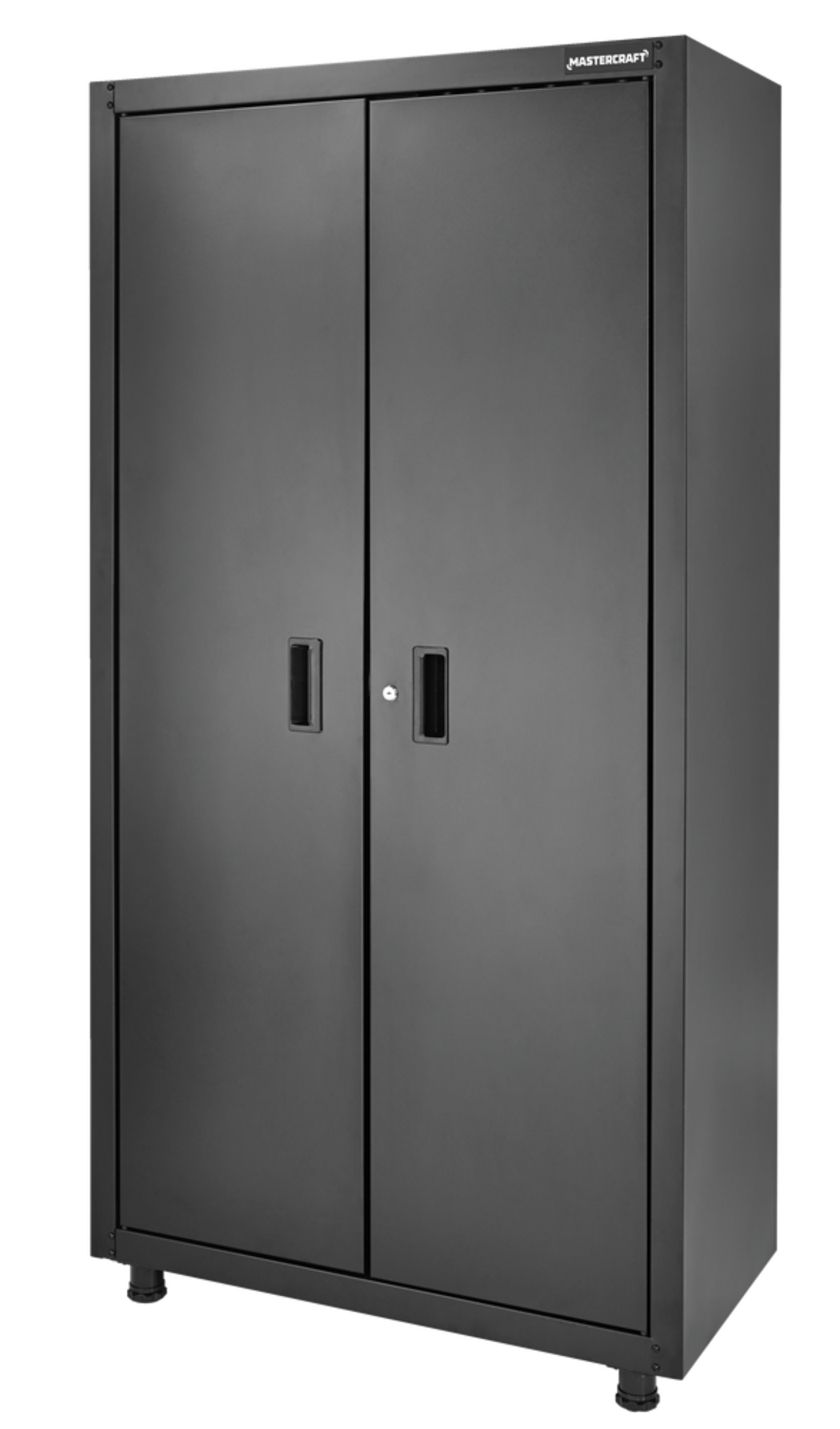 Mastercraft 2-Door Tall & Wide Cabinet with 3 Adjustable Shelves, Black ...