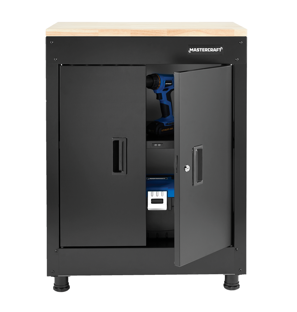 Mastercraft 2-Door Wooden Top Base Storage Cabinet with Adjustable ...