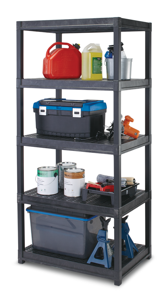 Ramtuff 5-Shelf Heavy Duty Resin Storage Rack / Shelving Unit, 36 x 24 ...