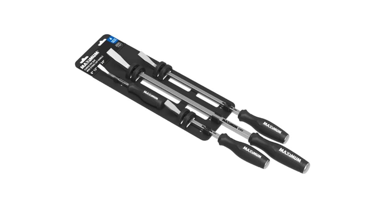 Maximum 4 pc Pry Bar Set with Hammer Ready Strike Cap 8 in 12 in 18 in 24 in Canadian Tire
