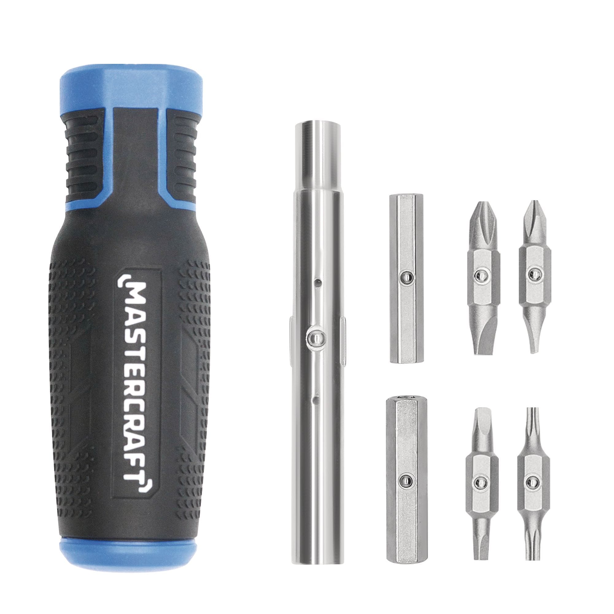 Mastercraft 11-in-1 Muti-Bit Screwdriver and Nut Driver Set, Quick Bit ...