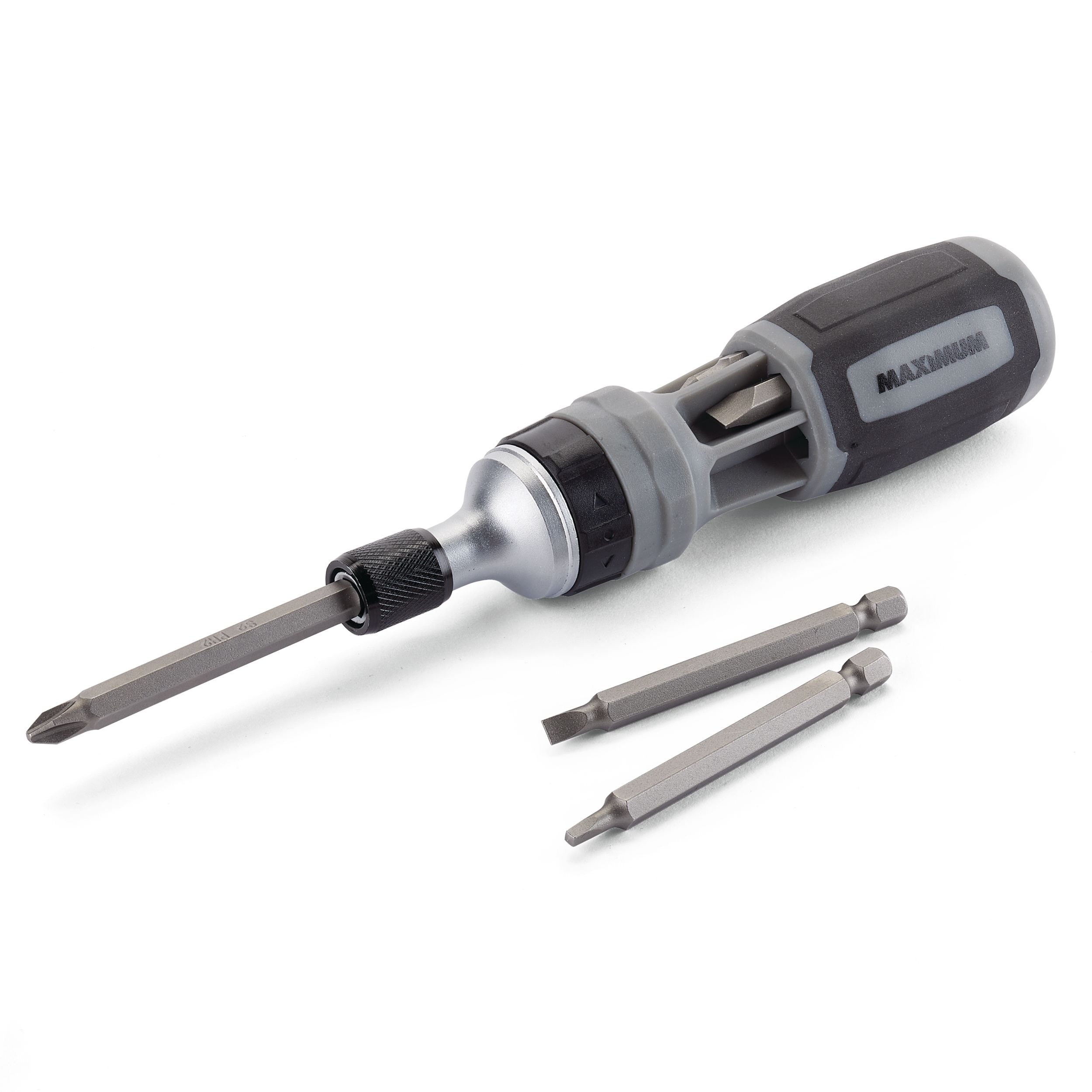 Maximum 6-in-1 Ratcheting Multi-Bit Screwdriver with Quick Release ...