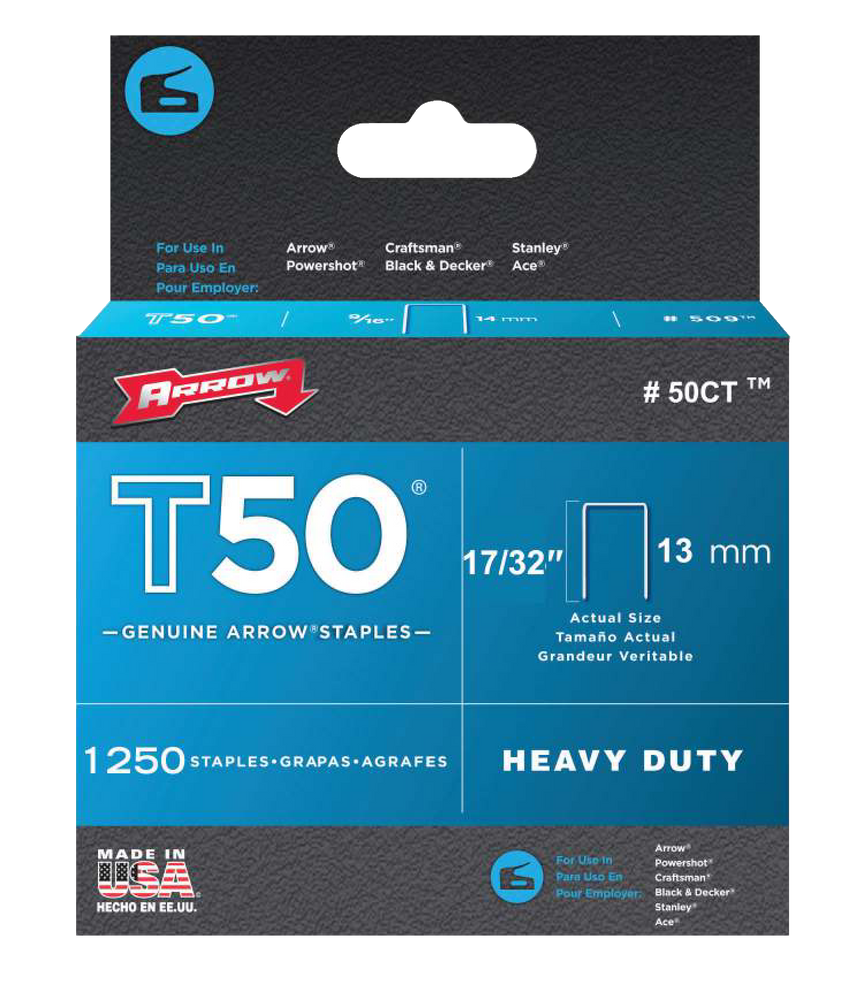 Agrafes de plafond de service intense 50CT T50 Arrow, 17/32 po, paq. 1250 | Canadian Tire