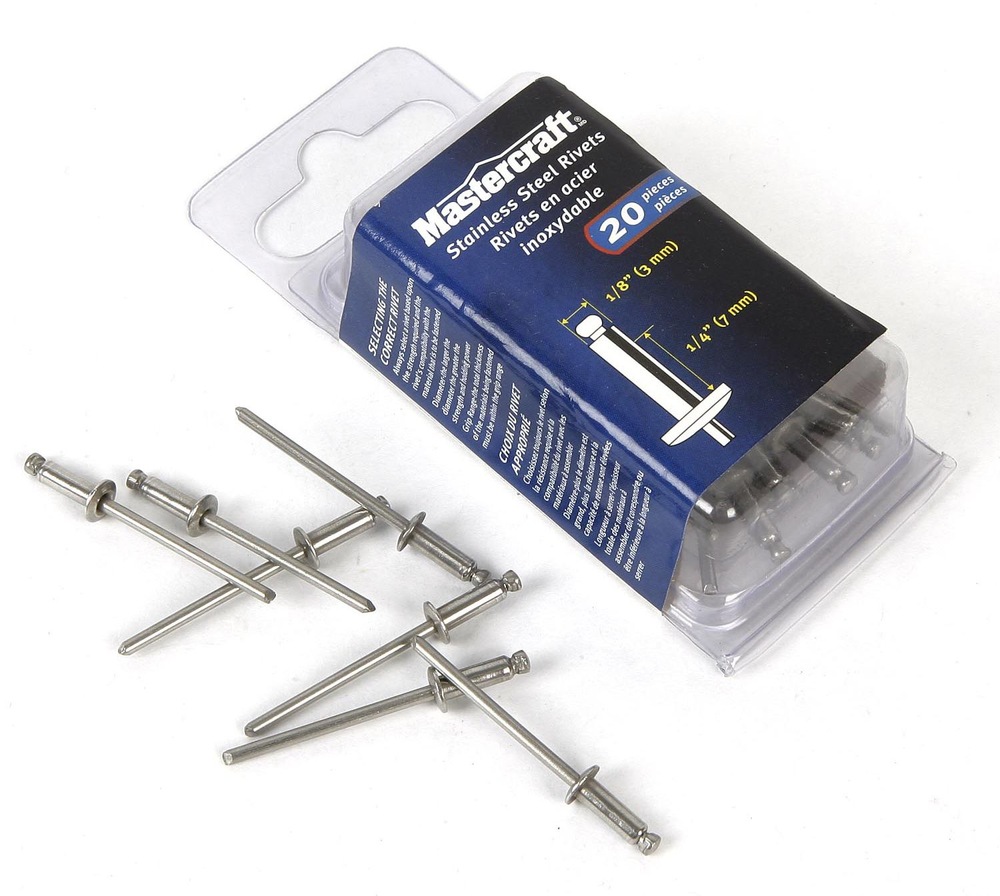 Mastercraft 1/8-in x 1/4-in Medium Stainless Steel Rivets, 20-pk ...