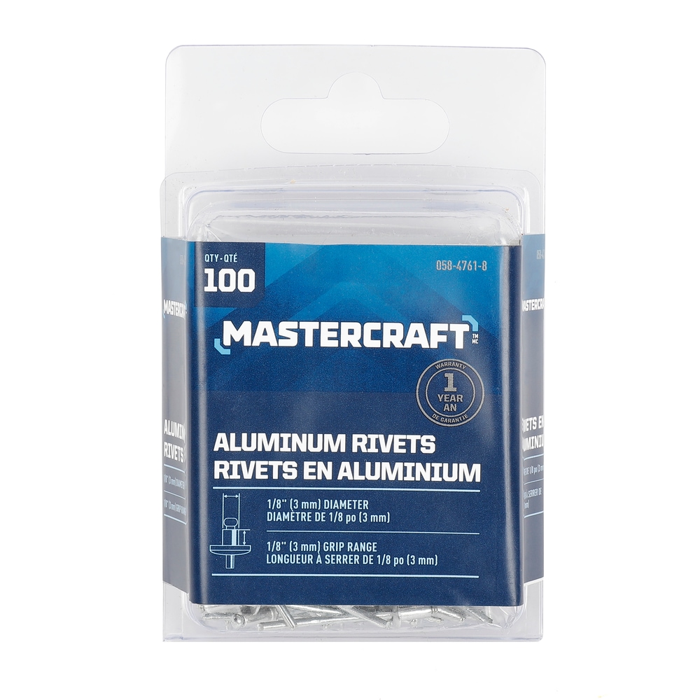 Mastercraft 1/8-in Aluminum Blind / Pop Rivets, 100-pk, Assorted Sizes ...