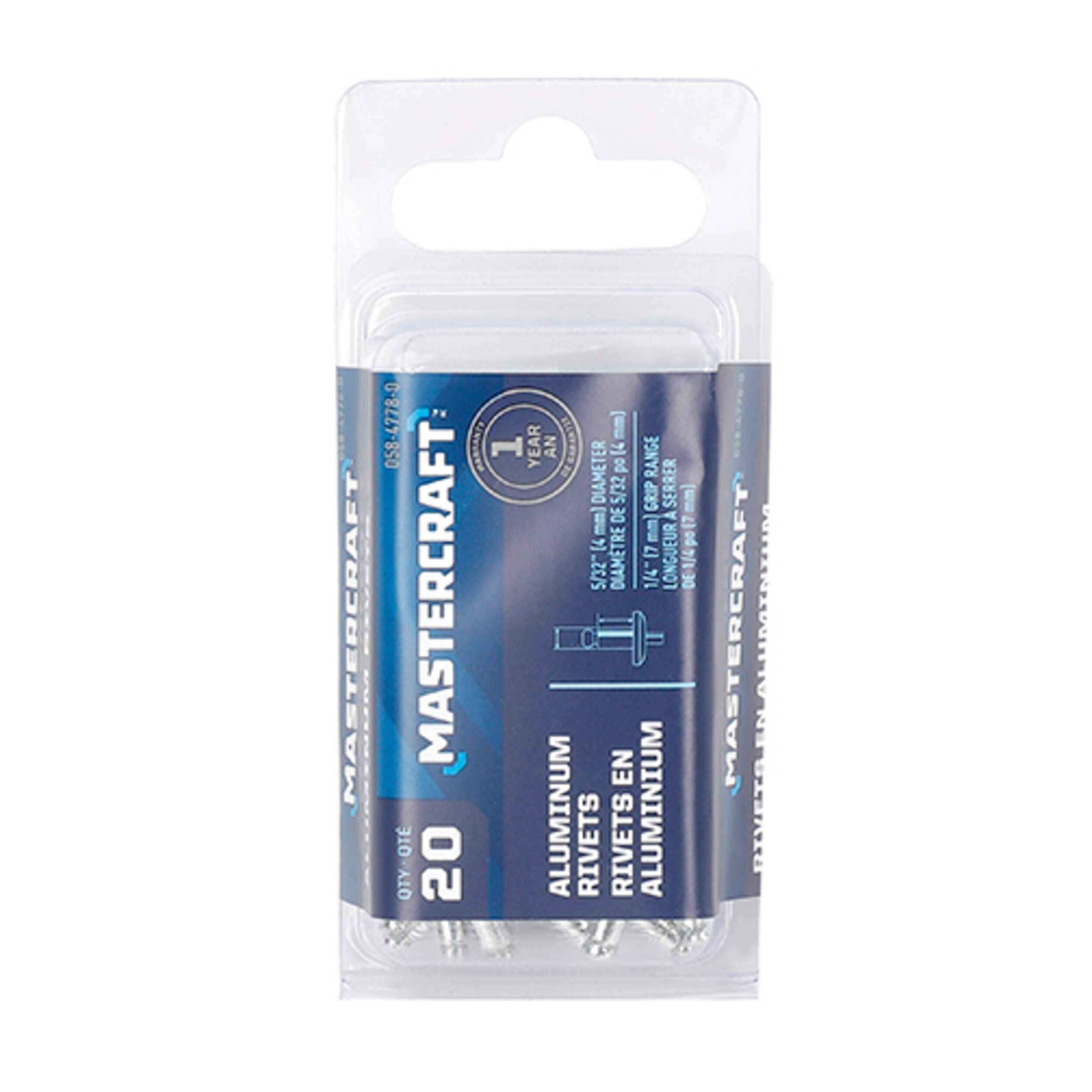 Mastercraft 5/32-in Aluminum Blind / Pop Rivets, 15pk, Assorted Sizes ...