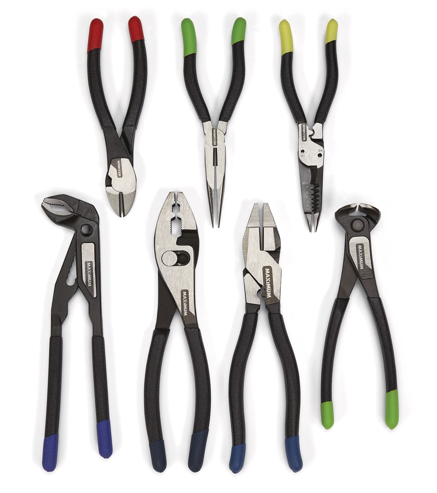 MAXIMUM Professional Grade Pliers Set, Soft Vinyl Grip, Carbon Steel ...