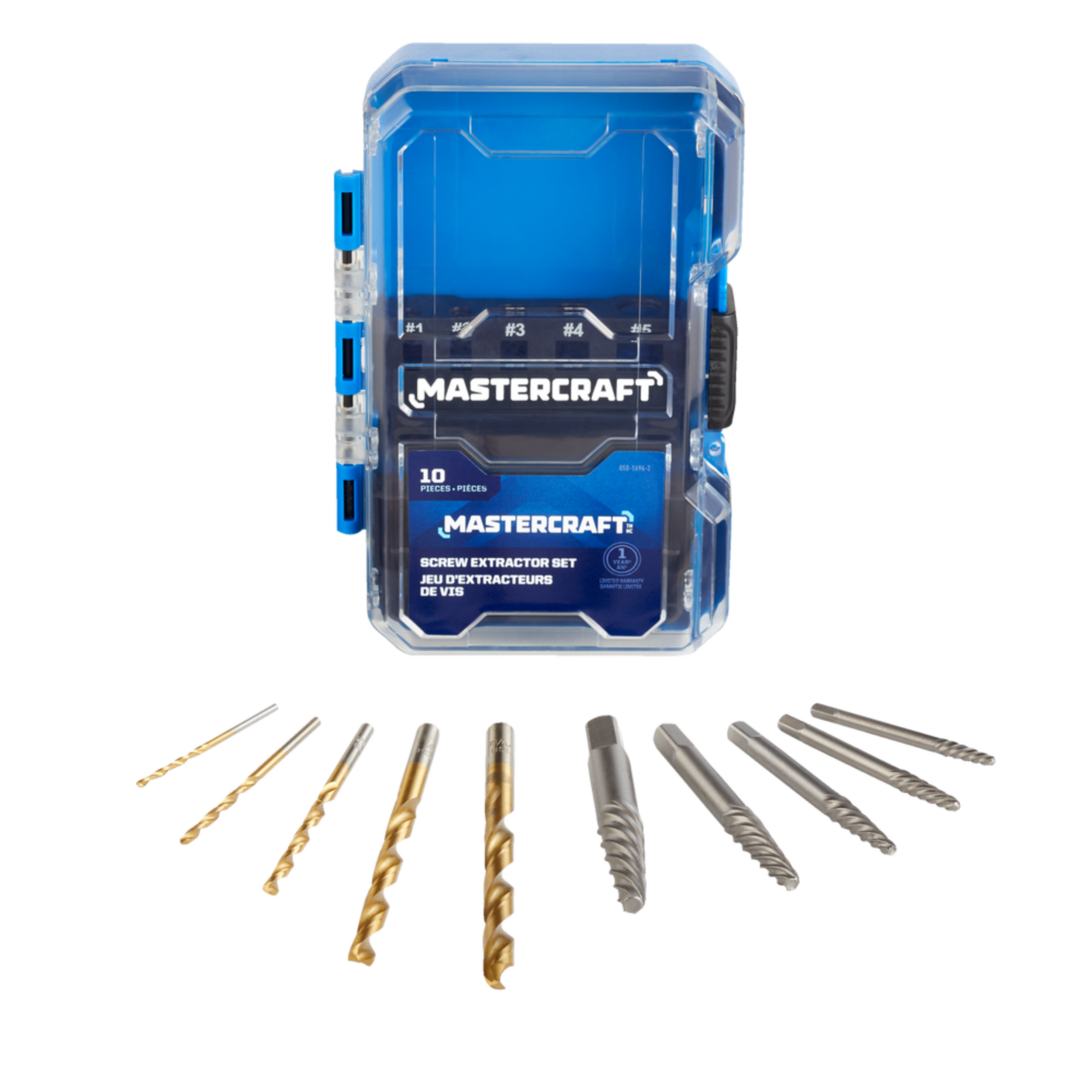 Mastercraft Screw Extractor & Drill Bit Set with Heavy Duty Carrying ...