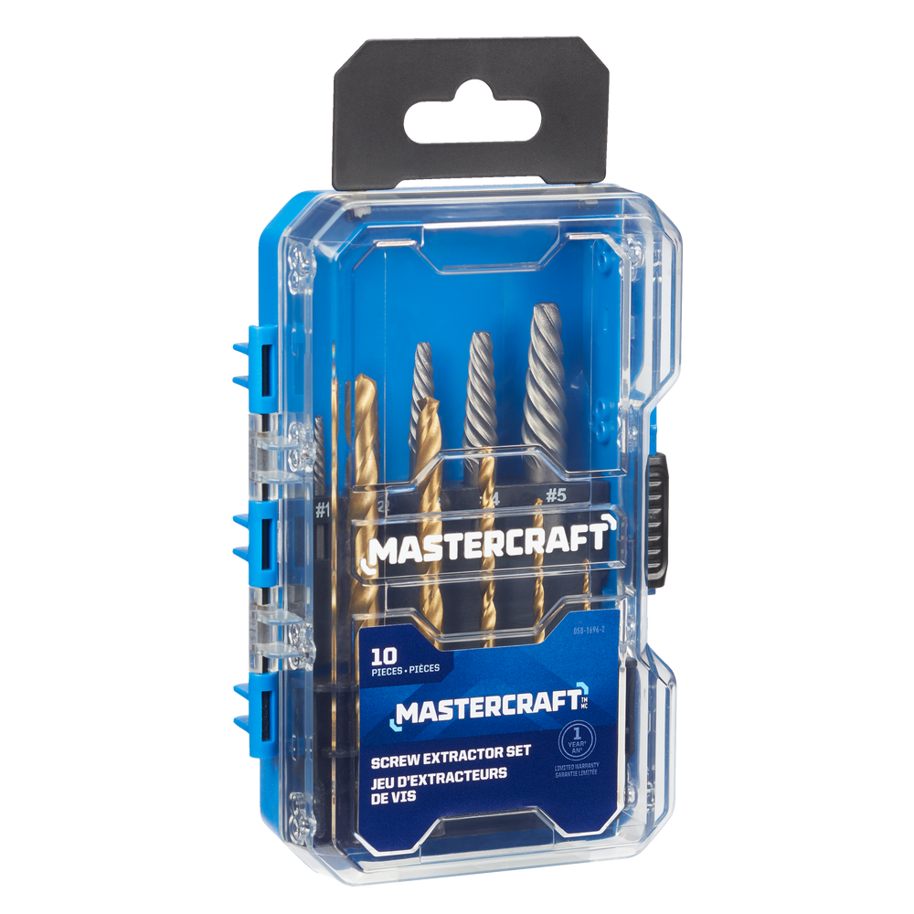 Mastercraft Screw Extractor & Drill Bit Set with Heavy Duty Carrying ...