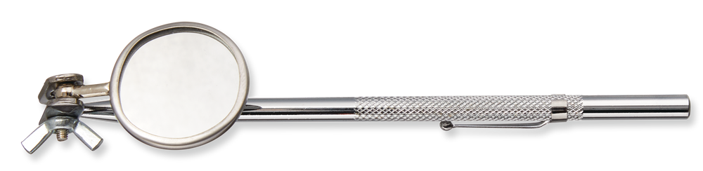 General Tools 555 1-1/4-in Round Glass Inspection Mirror, 8-in ...