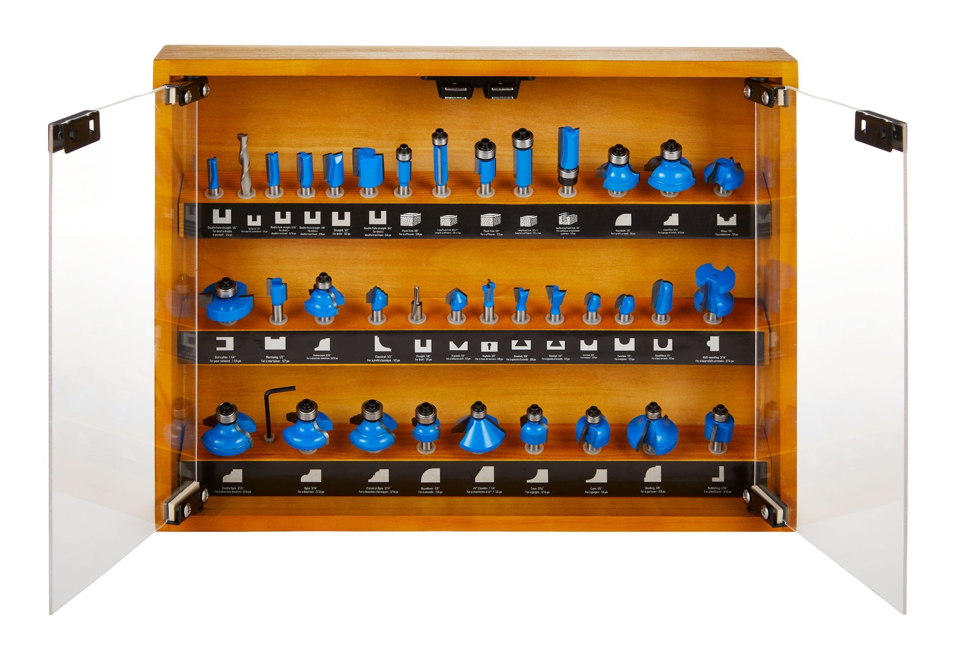 Mastercraft Assorted Carbide-Tipped Router Bit Set with Wood Storage ...