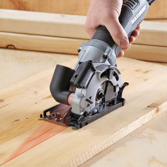 Scie circulaire compacte et robuste 4 A MAXIMUM, avec lames variées et ...