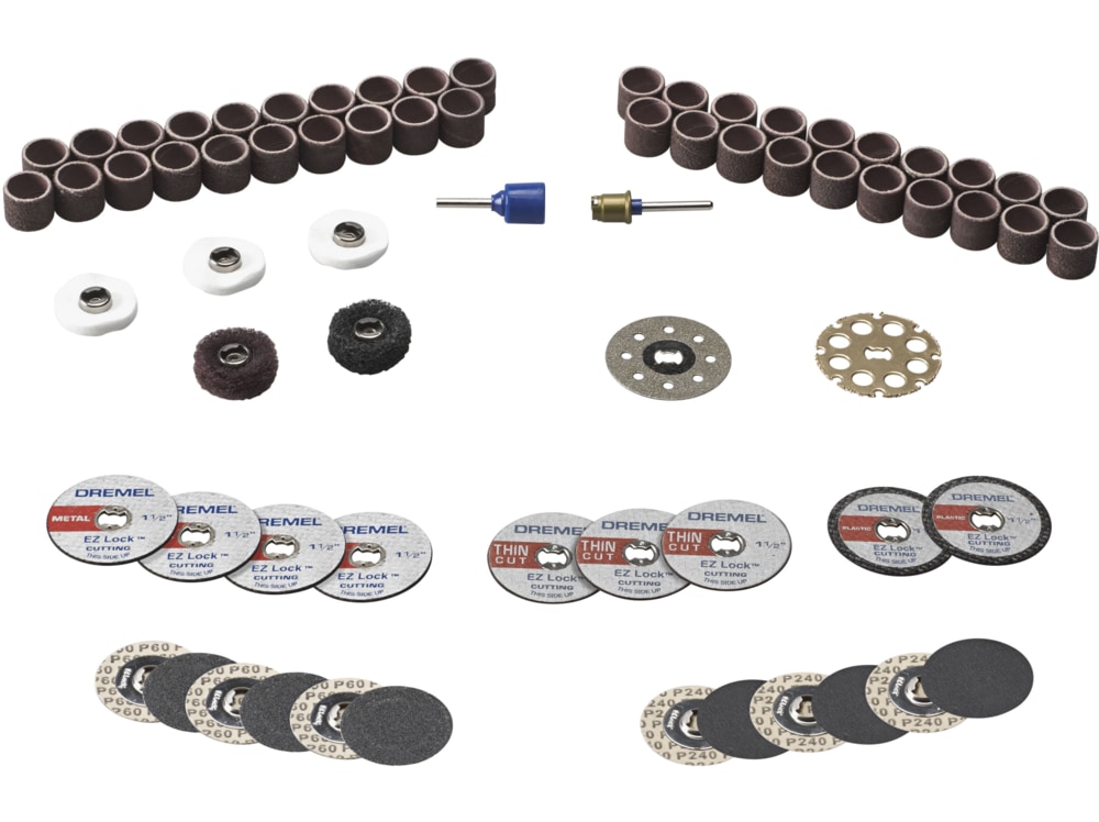 Dremel EZ725 All-Purpose Accessory Kit with Mandrels & Storage Case For ...