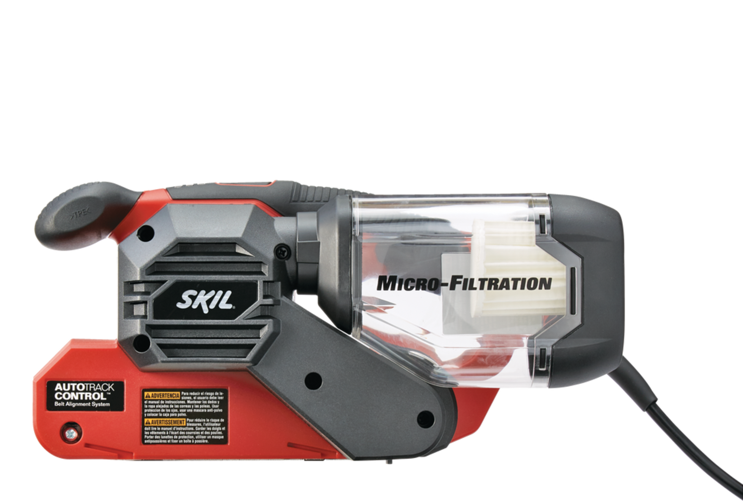 SKIL 7510-01 6A Corded Pressure Control Belt Sander with Clear Dust Canister, 3 x 18-in ...