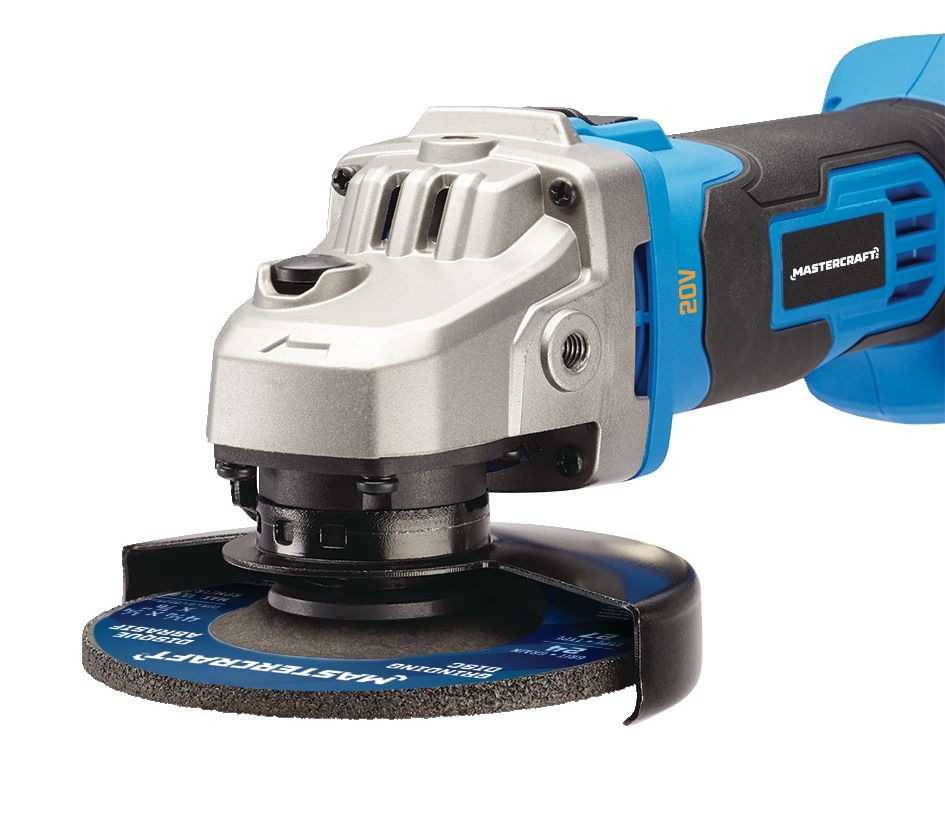 Mastercraft 20V Max Lithium-Ion Cordless Angle Grinder with Auxiliary ...