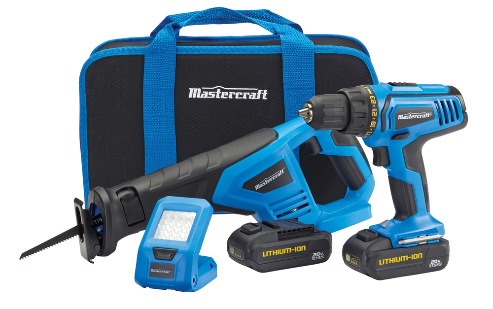 Mastercraft 20 V Max Li-Ion Cordless 3-Tool Combo Kit | Canadian Tire