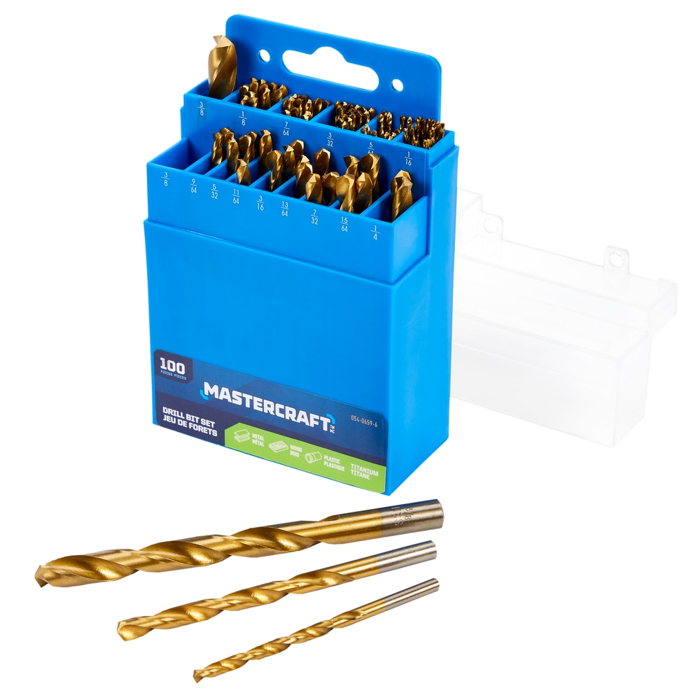 Mastercraft Titanium Drill Bit Set for Wood, Metal, Plastic, 100-pc ...