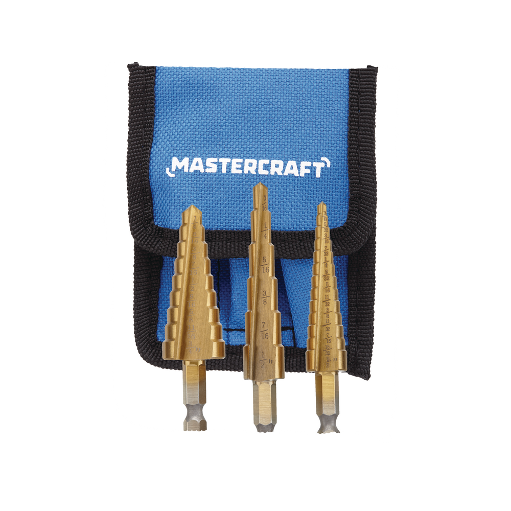 Mastercraft Titanium-Nitride Coated Step Drill Bit Set for Metal ...