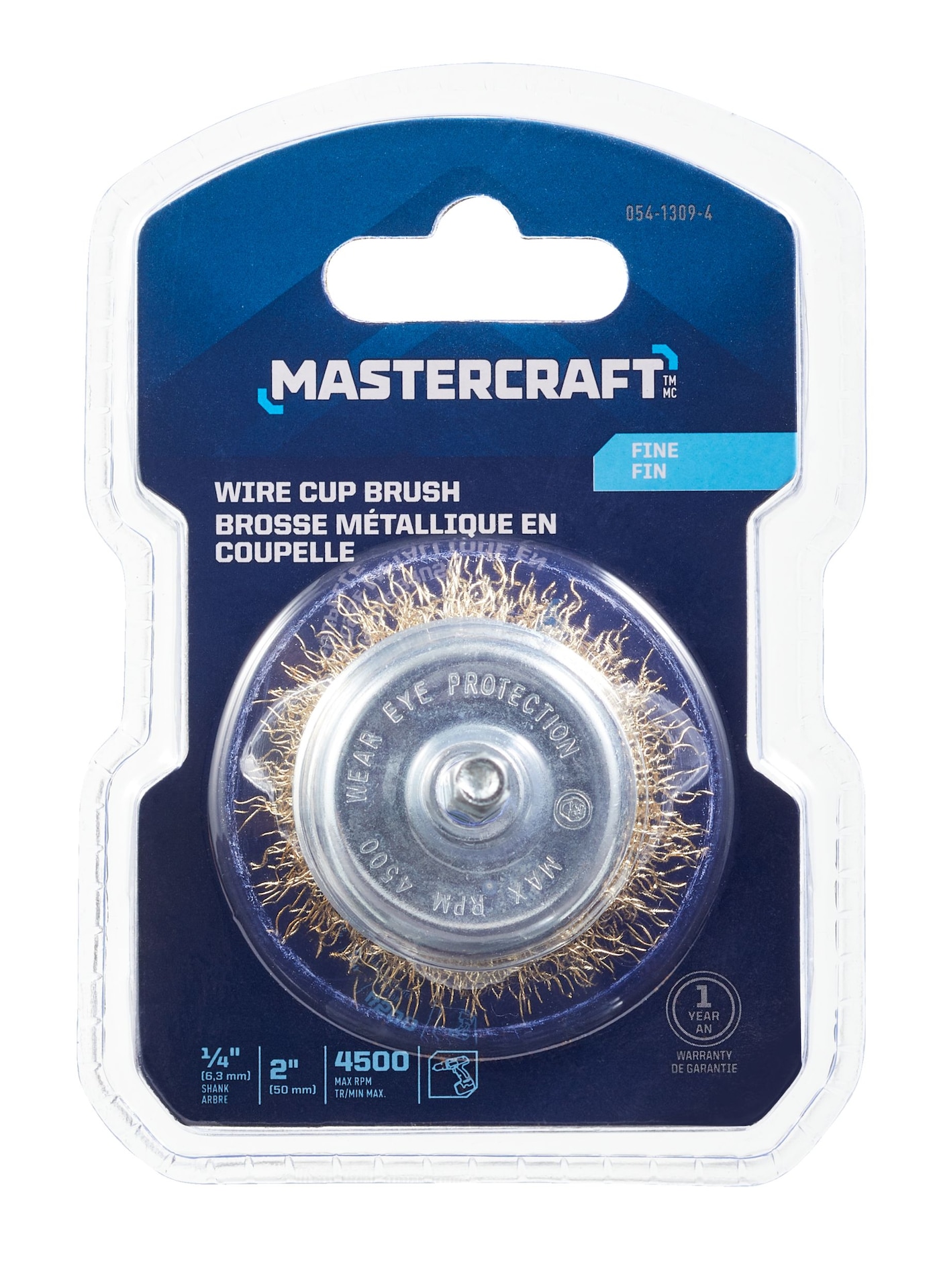 Mastercraft Fine Crimped Wire Cup Brush with 1/4-in Arbor, for Wood ...