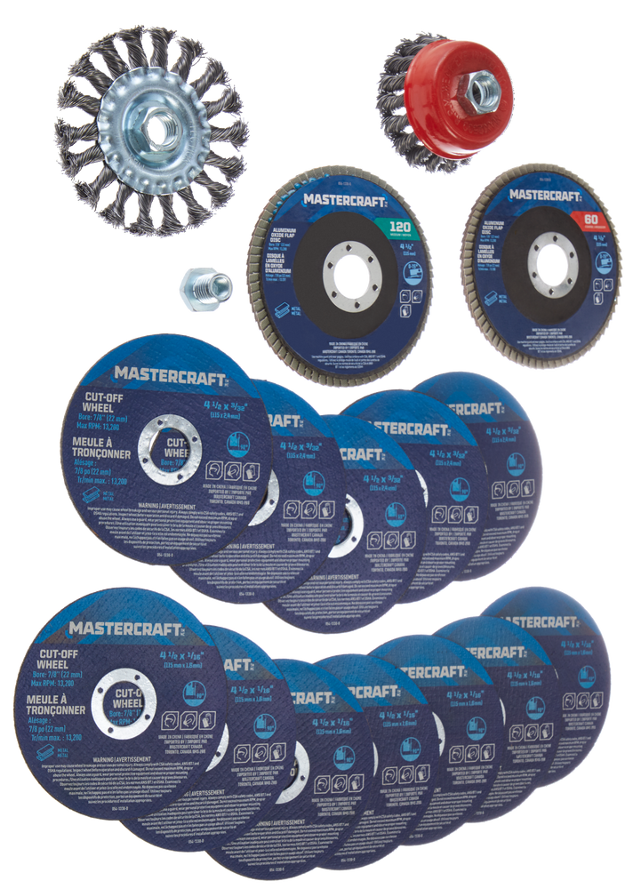 Disques à lamelles en acier Mastercraft et meules à tronçonner pour ...