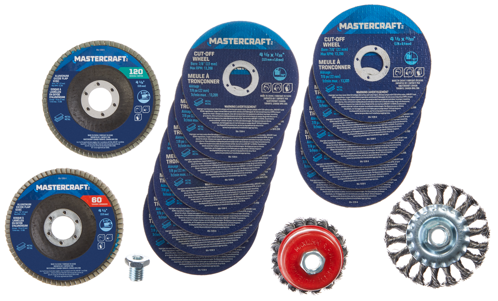 Mastercraft Steel Flap Discs & Cut off Wheels Set for Metal, 17-pc ...