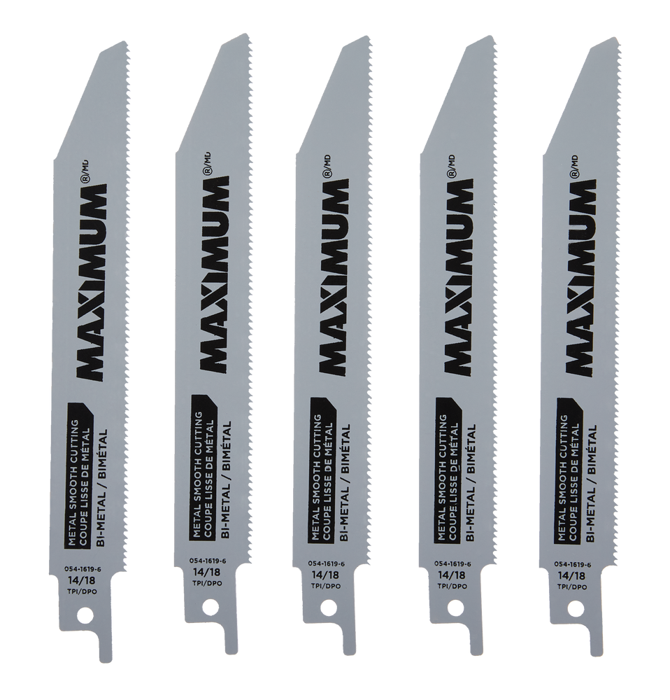 Lames de scie alternative bimétalliques 14/18T MAXIMUM, avec étui réutilisable, pour métal, 6 po ...