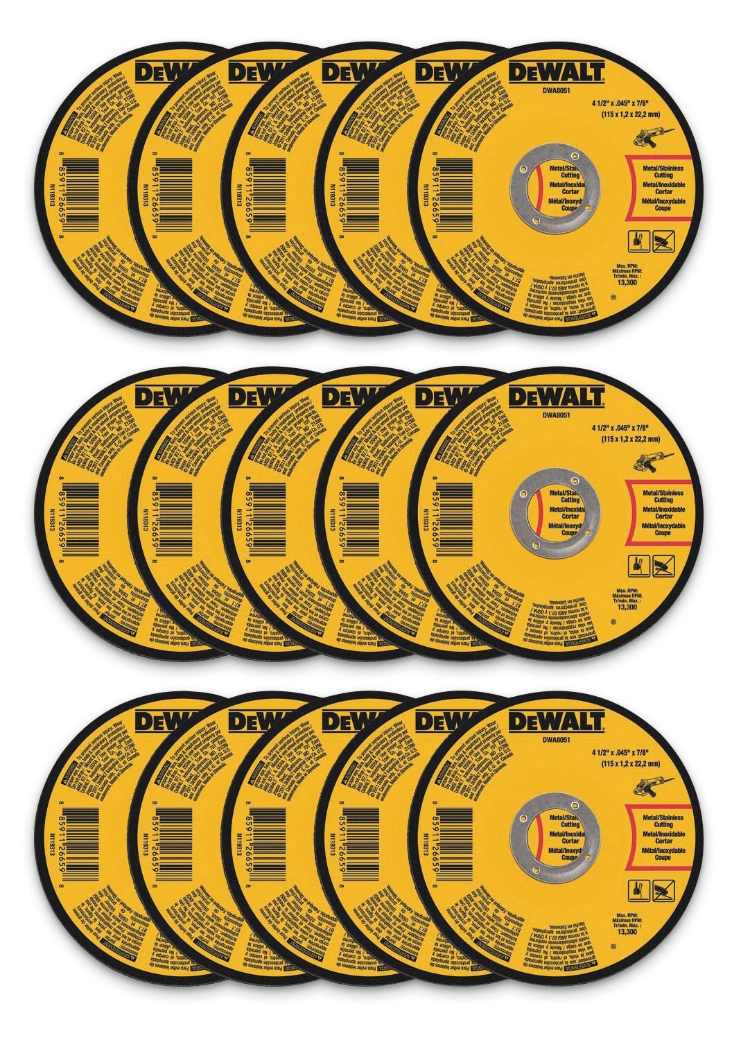 DEWALT DW8062 4.5 x .045 x 7/8-in Aluminum Oxide Thin Cut off Wheels ...
