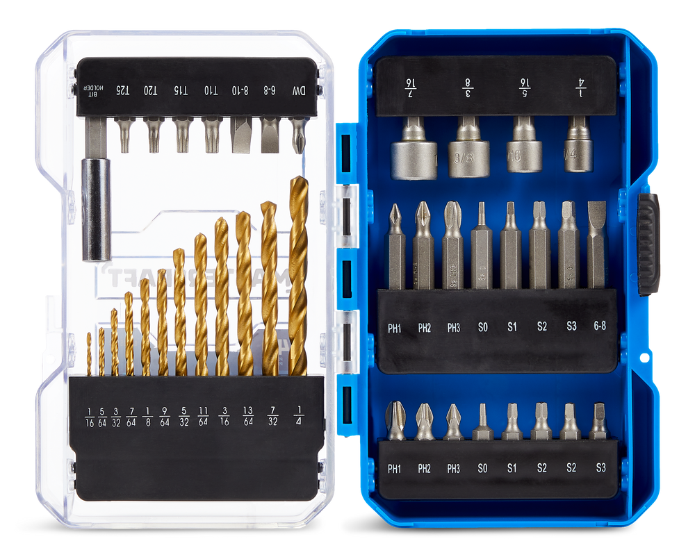 Mastercraft Titanium Drill & Drive Set for Wood, Metal, Plastic, 40-pc ...