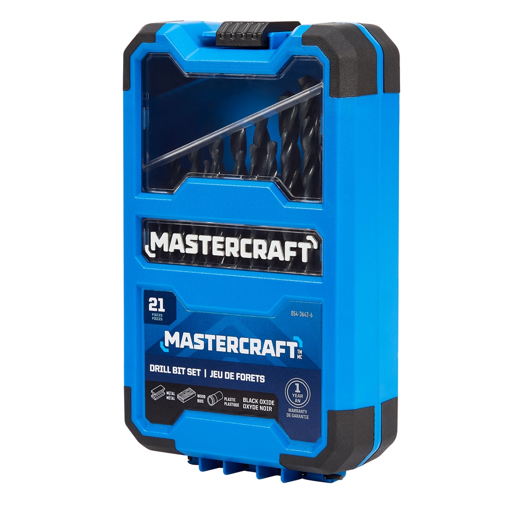 Mastercraft HSS Drill Bit Set for Wood, Metal, Plastic, 21-pc ...