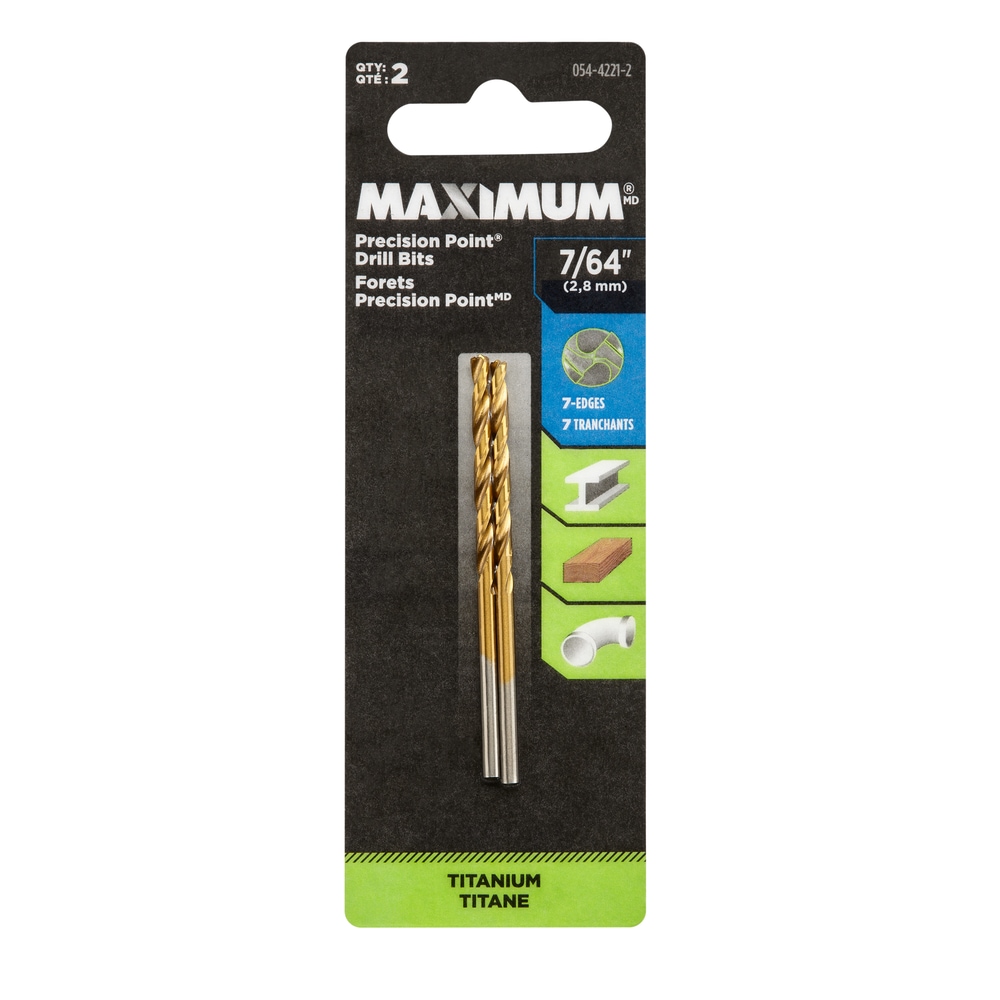 MAXIMUM Precision Point 7-Edge Titanium Drill Bits for Wood, Metal ...