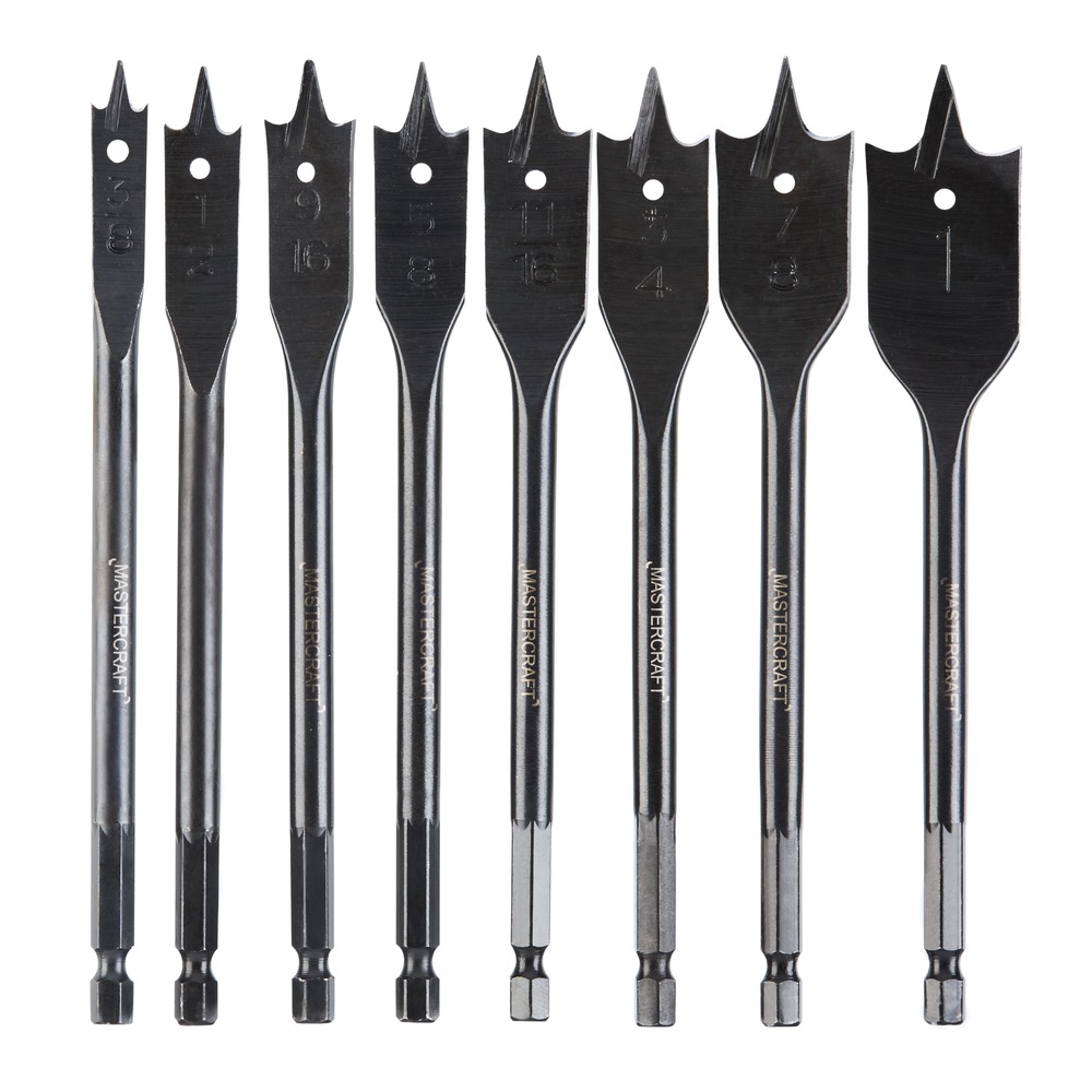 Mastercraft 6-in HCS Spade Drill Bit Set for Wood, 8-pc | Canadian Tire