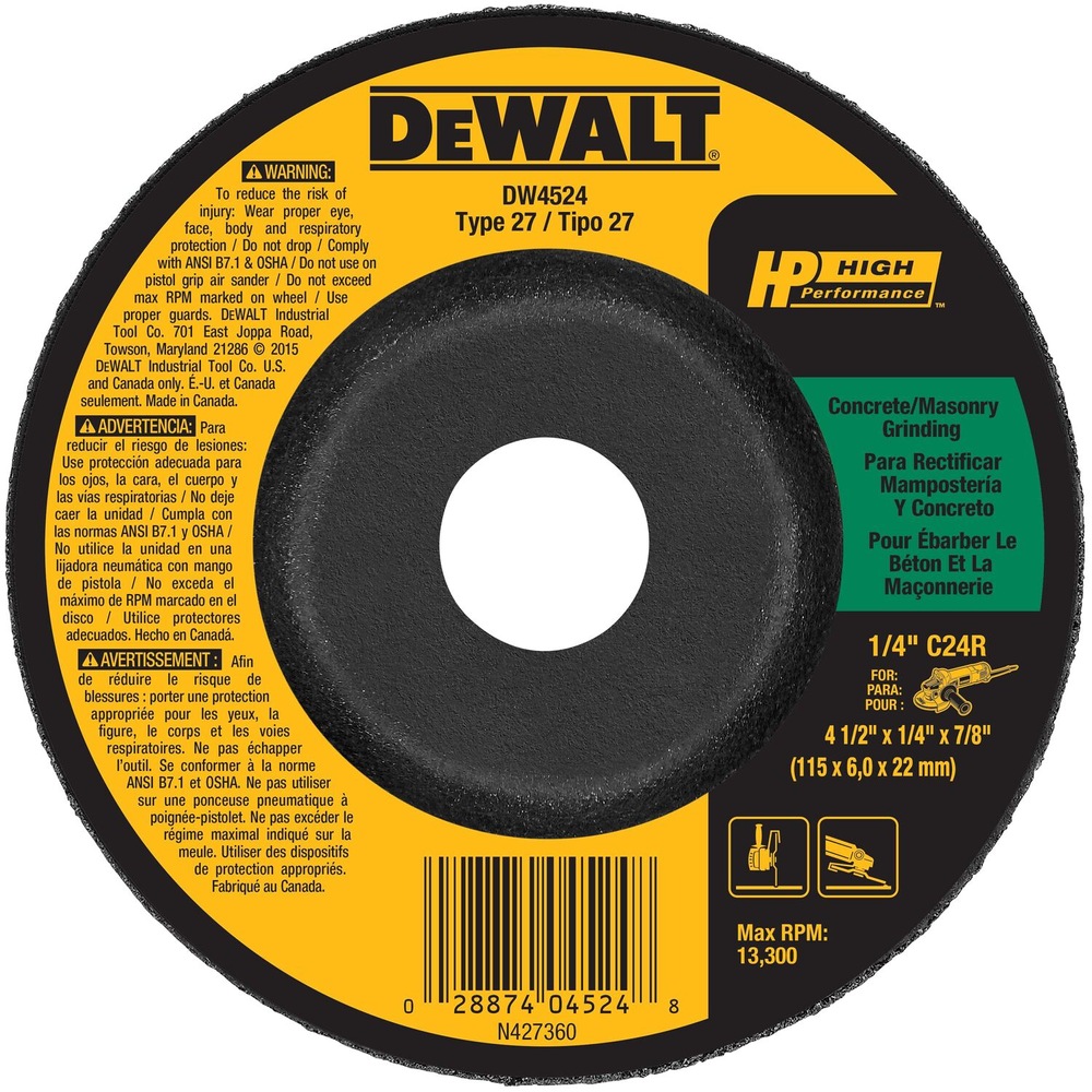 DEWALT Carbide Grinding Wheel Disc For Masonry Cement Cinder
