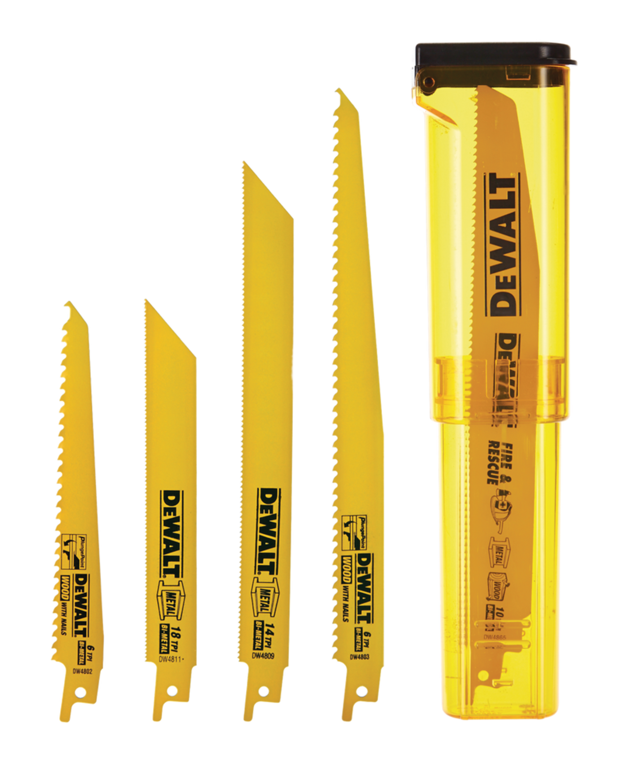 DEWALT DW4899 Bi-Metal Reciprocating Saw Blade Set for Wood, Metal, 16 ...