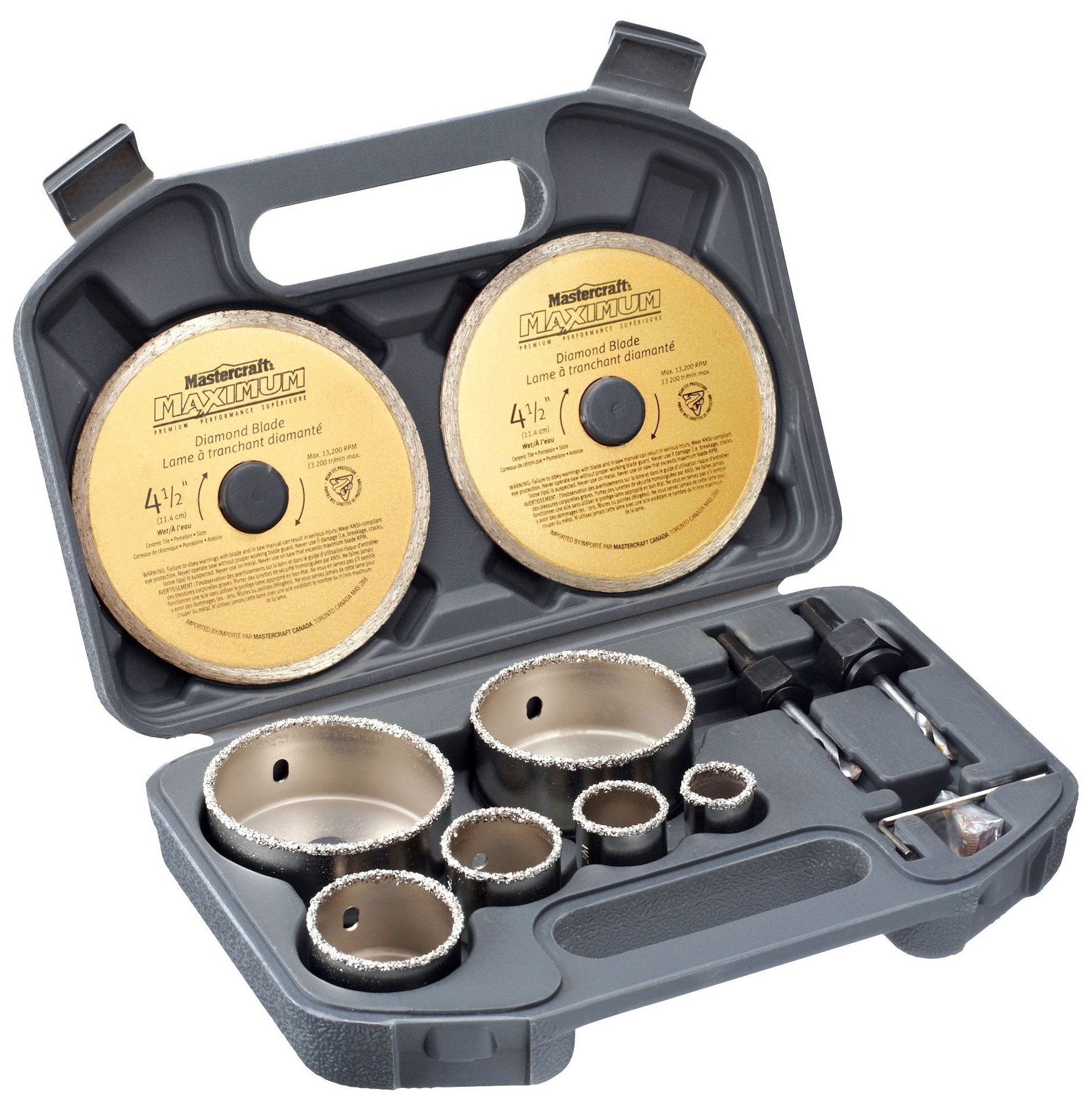 Mastercraft Maximum Carbide Grit Hole Saws with Diamond Blades Set 11 pc Canadian Tire