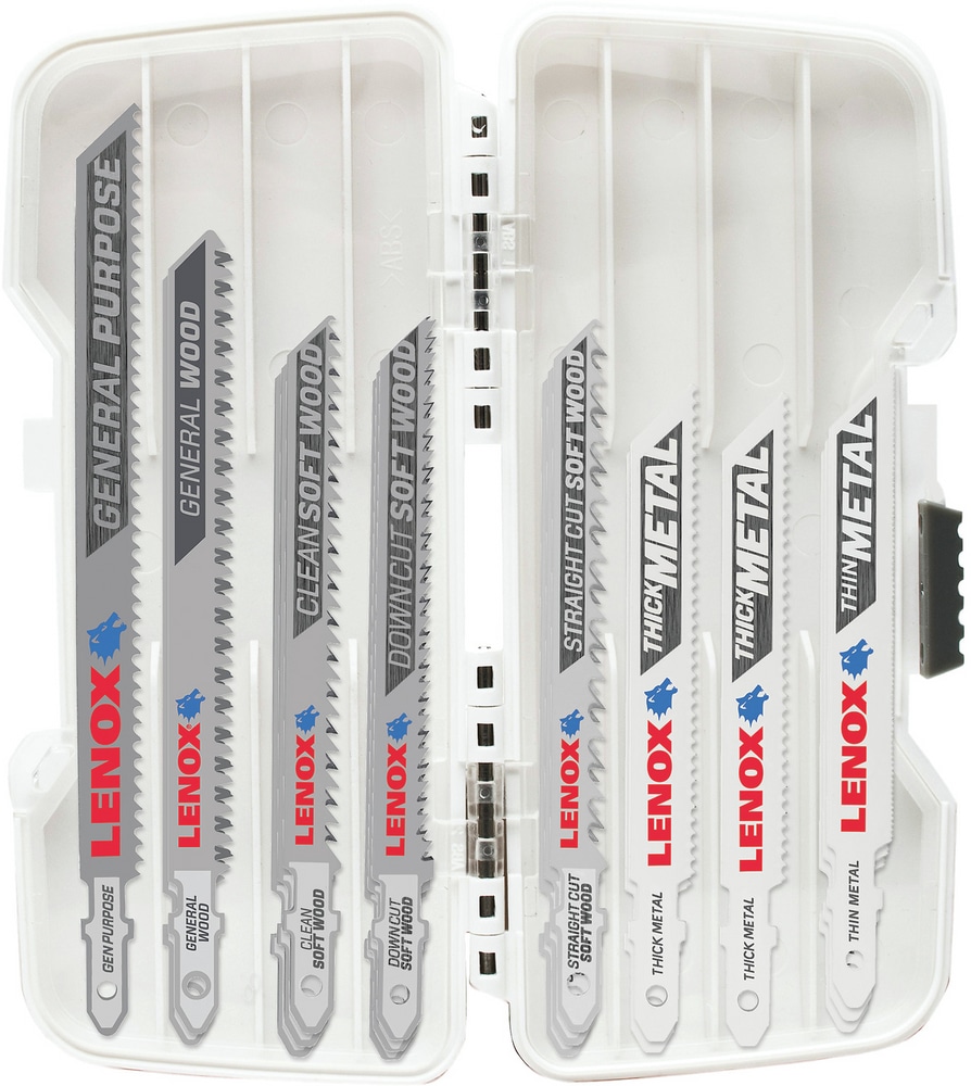 Lenox 1994575 T-Shank Jigsaw Blade Set with Case, for Wood, Metal, 18 ...
