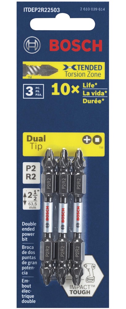 Bosch Impact Tough Phillips/Robertson Combo Bits, 2.5-in, 3-pc ...