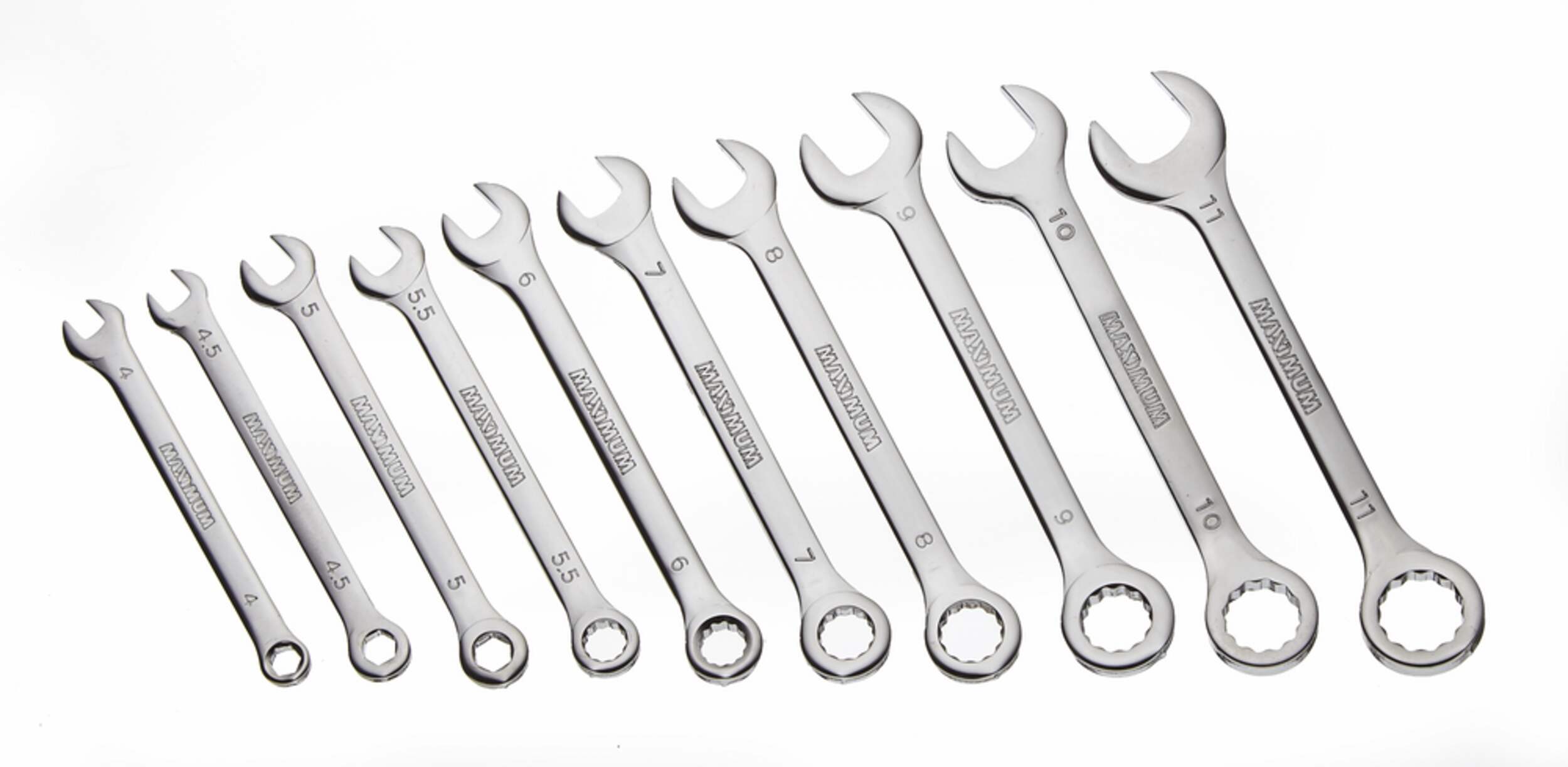 MAXIMUM Ignition Wrench Set, SAE/Metric, Nickel-Chrome Plating, 10-pc ...