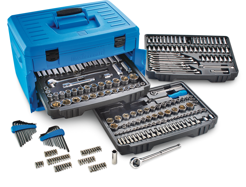Mastercraft Socket Set, 270-pc, SAE / Metric, CRV, Nickel-Chrome ...