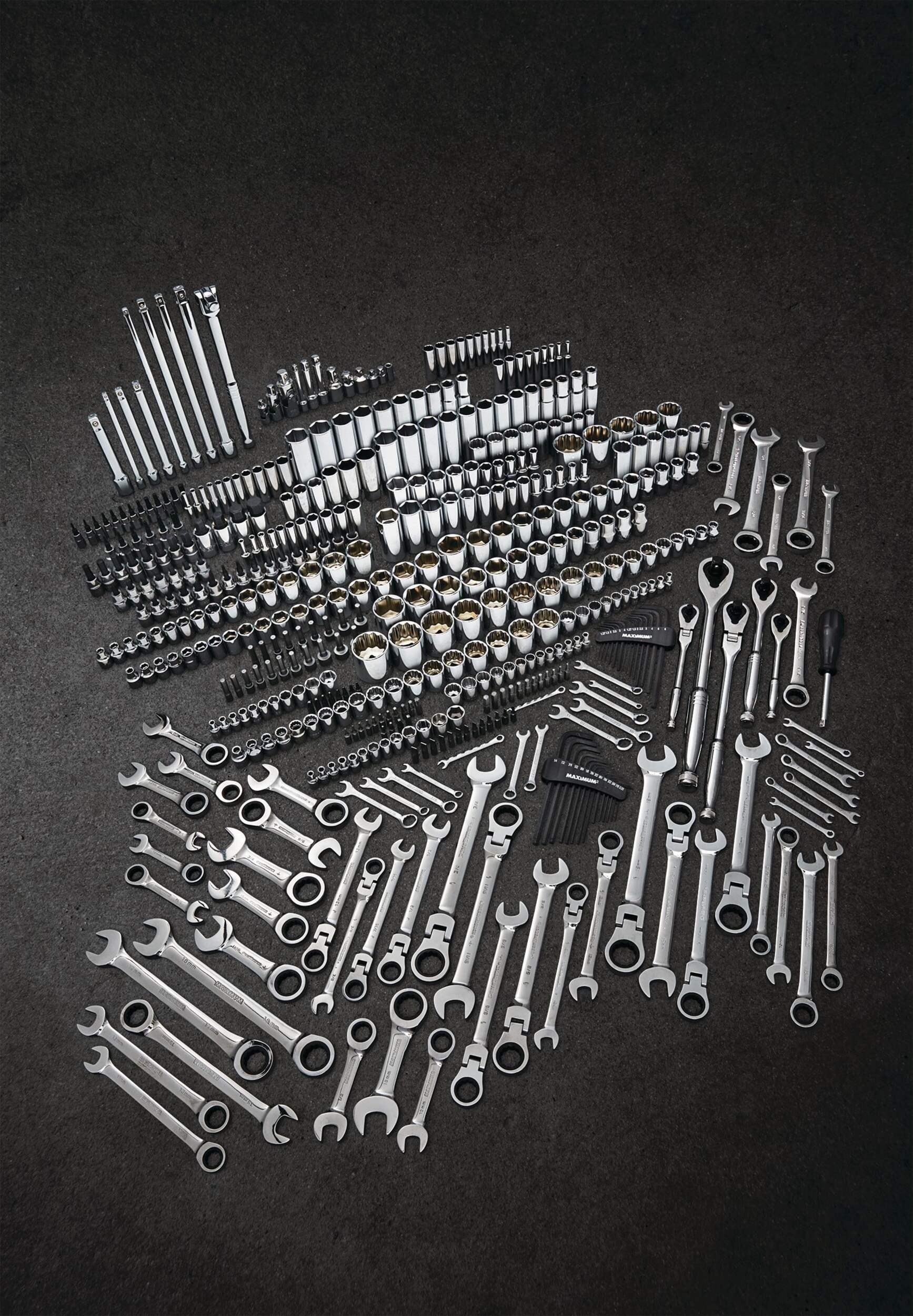 MAXIMUM Master Socket & Wrench Set, 500-pc, CRV, Nickel-Chrome Plating ...