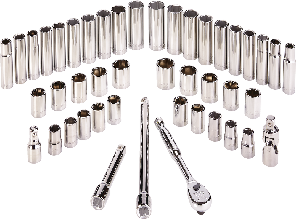 MAXIMUM 1/2-in Drive Professional Grade Socket Set, 45-pc, SAE/Metric ...