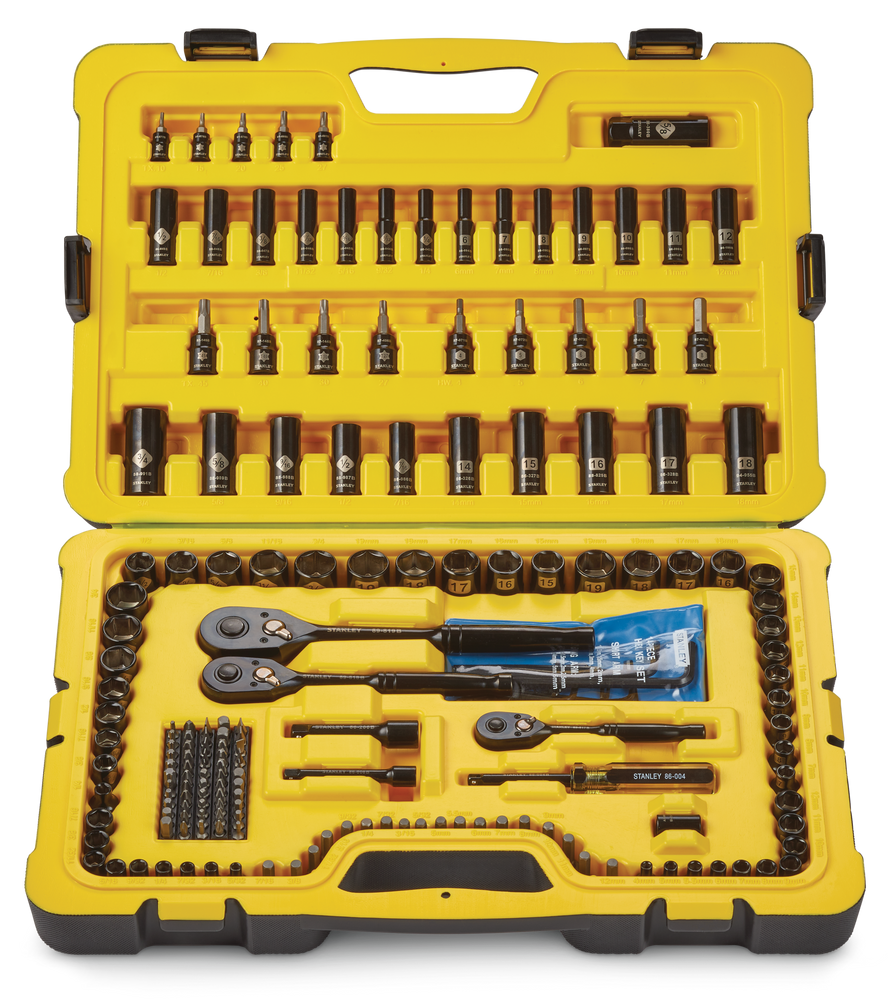 Stanley Professional Grade Black Chrome Socket Set, SAE/Metric,197-pc ...