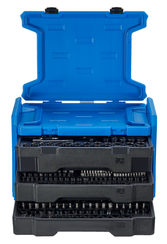 Mastercraft Socket Set, SAE/Metric, CRV, Black Steel Finish, 260-pc ...