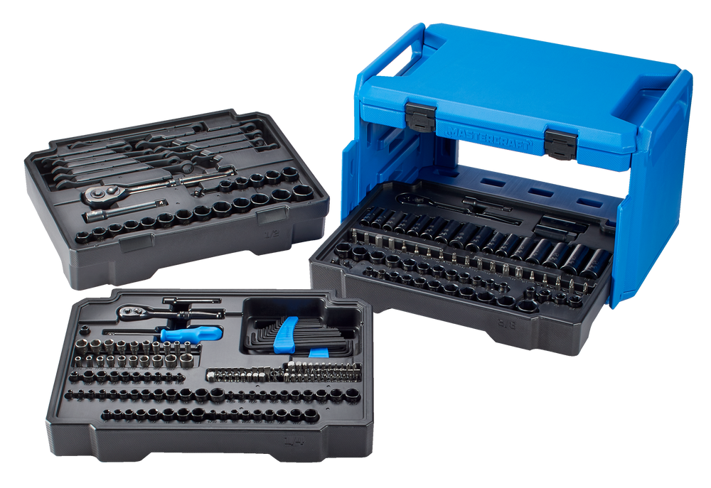 Mastercraft Socket Set, SAE/Metric, CRV, Black Steel Finish, 260-pc ...