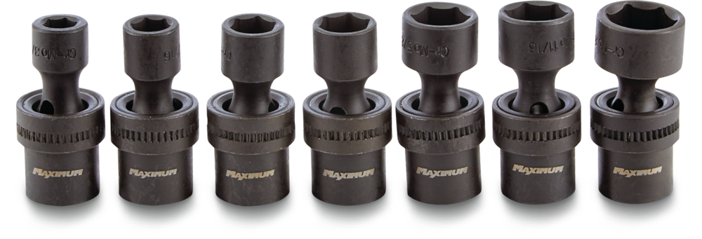 MAXIMUM 3/8-in Drive Swivel Impact Socket Set, 7-pc, SAE, CRMO ...