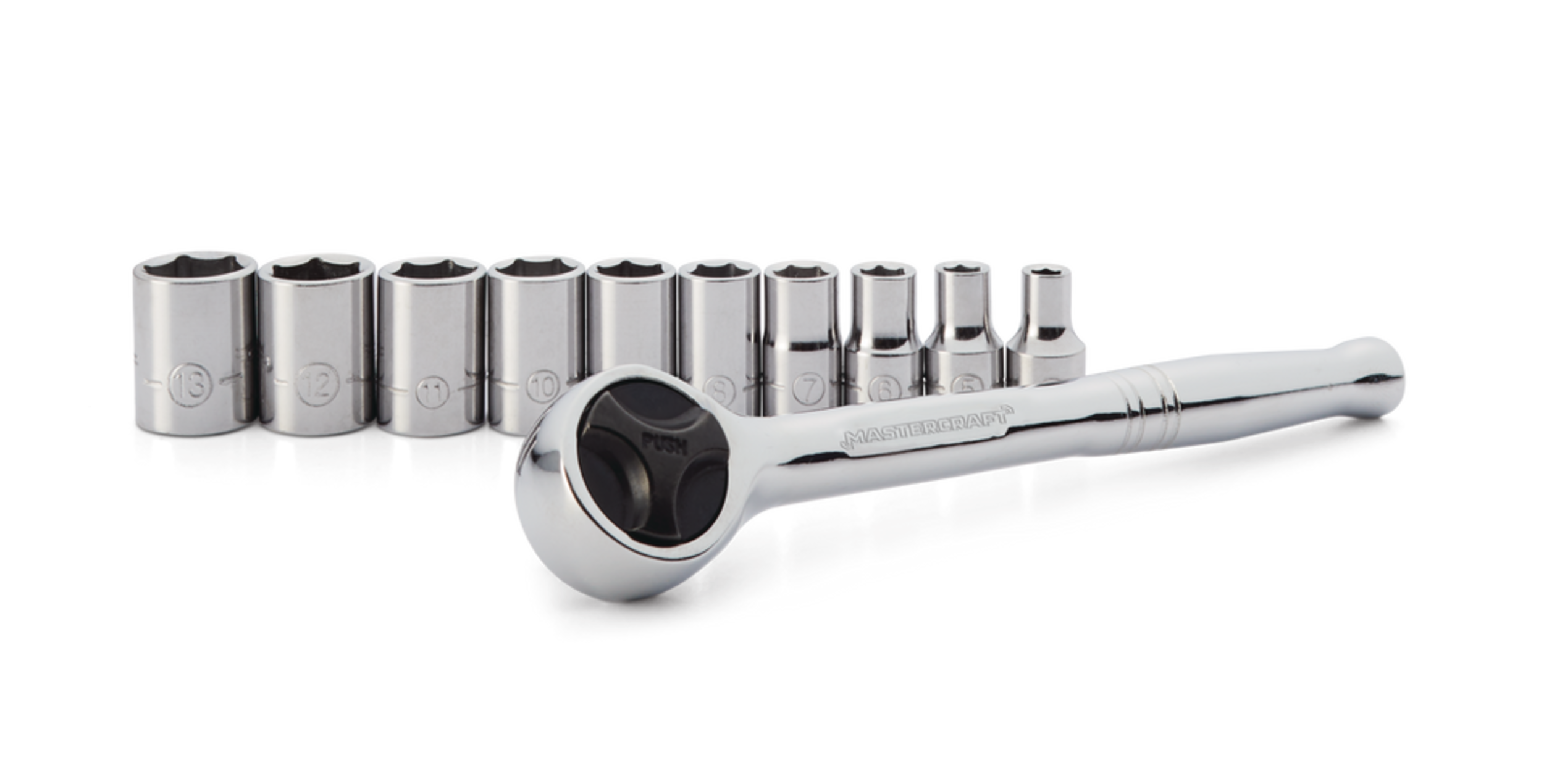 Mastercraft Socket Set 11-pc, 1/4-in Drive, Metric Nickel-Chrome ...