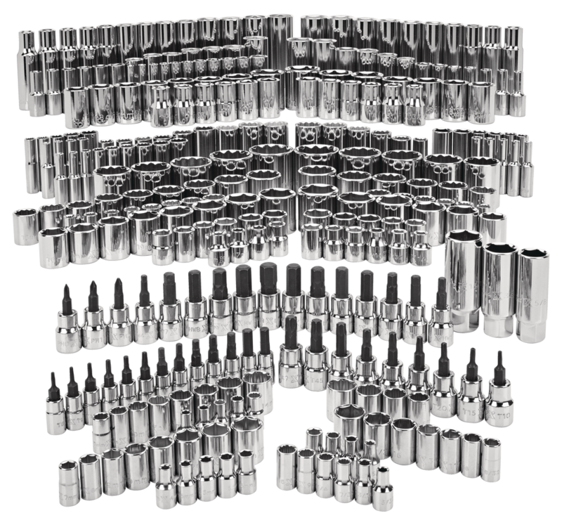 MAXIMUM Master Socket Set, 300-pc, CRV, Nickel-Chrome Plating ...