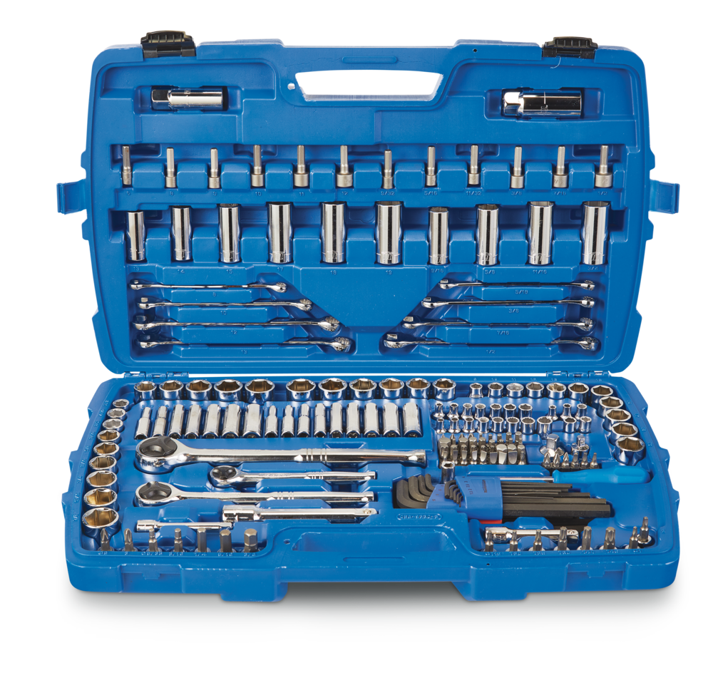 Mastercraft Socket Set, 184-pc, SAE / Metric, CRV, Nickel-Chrome ...