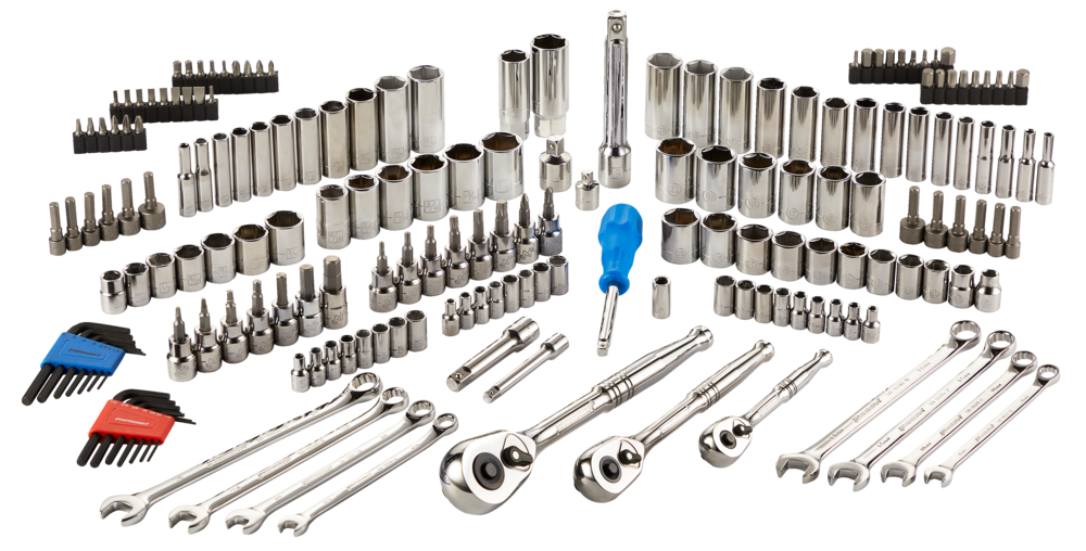 Mastercraft Socket Set, 184-pc, SAE / Metric, CRV, Nickel-Chrome ...